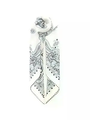 FERRAGAMO Gancini Arabesque-print Silk Scarf