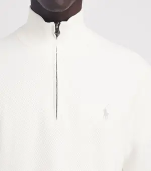 Polo Ralph Lauren Cotton Mesh Quarter-zip Sweatshirt - White