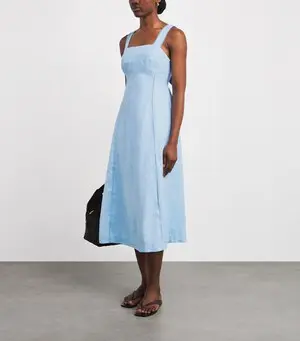 Heidi Klein Linen Tie-back Midi Dress