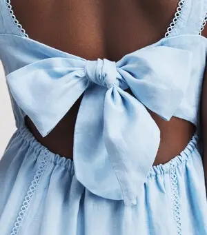 Heidi Klein Linen Tie-back Midi Dress