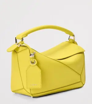 Loewe Small Leather Featherlight Puzzle Top-handle Bag - Yellow