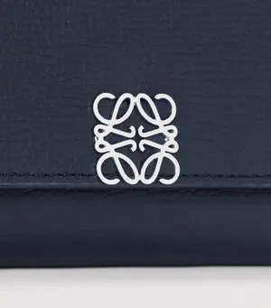 Loewe Small Leather Anagram Wallet - Navy