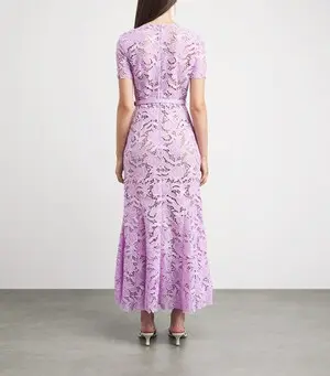 SELF-PORTRAIT Lace Belted Midi Dress