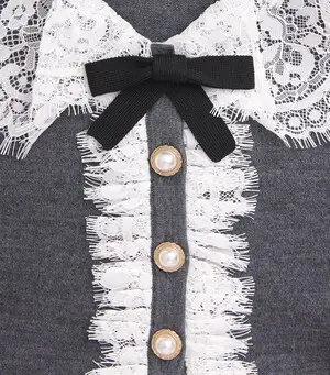 SELF-PORTRAIT Wool Lace-collar Cardigan