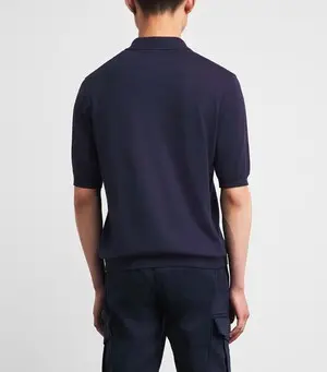 Eleventy Cotton-cashmere Polo Shirt