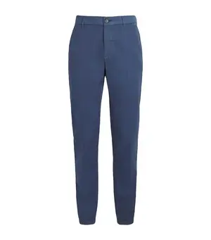 Eleventy Cotton-silk-blend Chinos - Blue