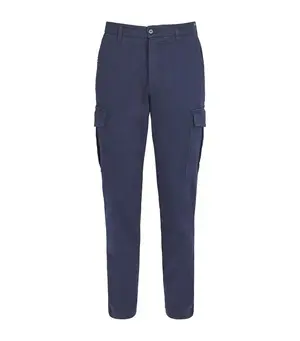 Eleventy Stretch-cotton Cargo Trousers - Blue