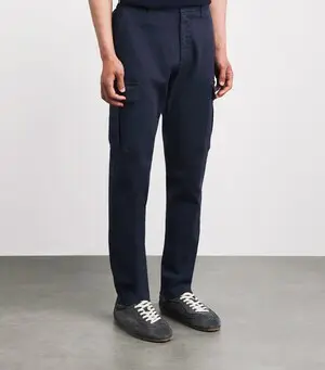 Eleventy Stretch-cotton Cargo Trousers - Blue