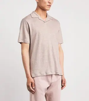 Eleventy Linen Polo Shirt - Pink