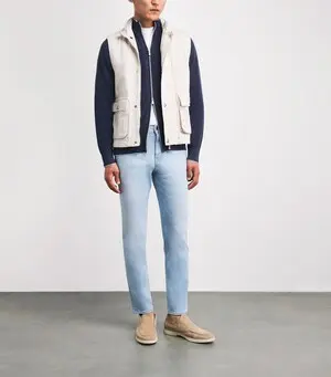 Eleventy Wool High Neck Zip-up Cardigan - Navy