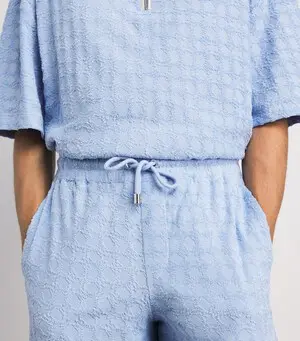 Amiri Ma Quad Monogram Jacquard Towelling Shorts - Blue