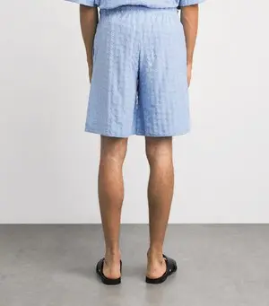 Amiri Ma Quad Monogram Jacquard Towelling Shorts - Blue