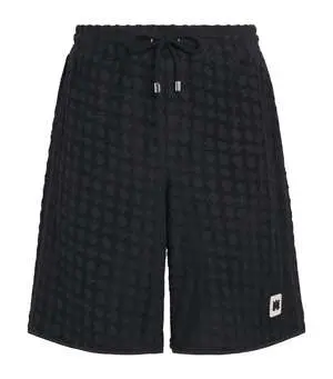 Amiri Ma Quad Monogram Jacquard Towelling Shorts - Black