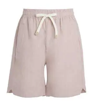 Eleventy Linen Drawstring Bermuda Shorts - Pink