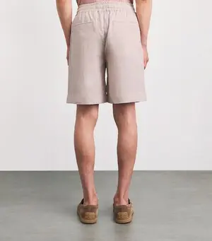 Eleventy Linen Drawstring Bermuda Shorts - Pink