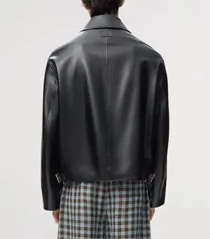 Loewe Nappa Lambskin Spread Collar Jacket - Black