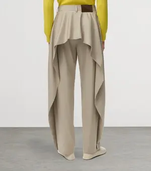 Loewe Cotton-silk Gabardine Layered Trousers