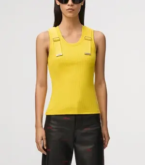 Loewe Embellished Tank Top With Webbing Straps - Yellow