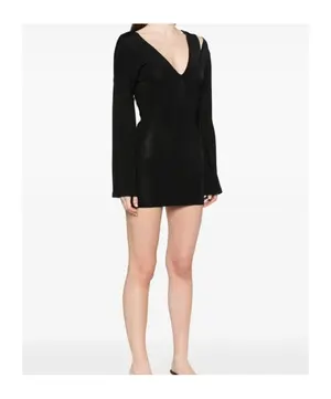 AYA MUSE V-neck Mini Dress With Long Sleeves And Open Back