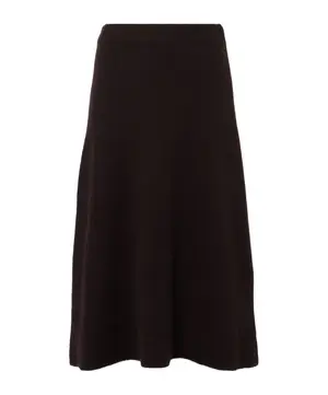 THE ROW Ivanka Cashmere And Silk Midi Skirt - Black