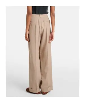THE ROW Tor Virgin Wool Wide-leg Pants - Brown