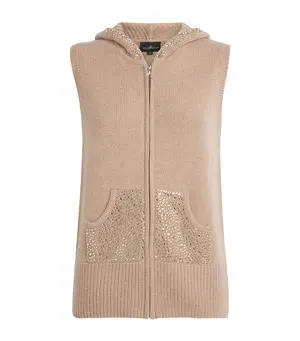 WILLIAM SHARP Cashmere Gilet With Crystal Embellishments