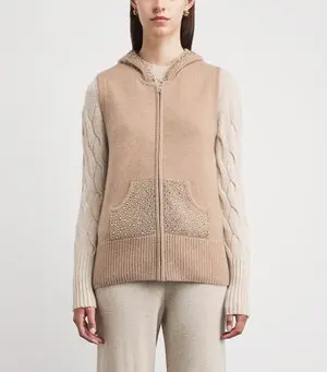 WILLIAM SHARP Cashmere Gilet With Crystal Embellishments