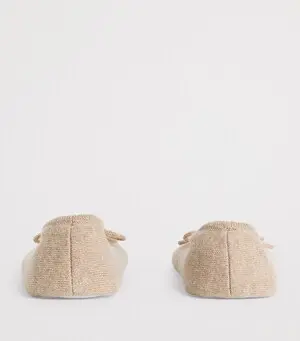 WILLIAM SHARP Cashmere Crystal-embellished Dolly Slippers - Brown