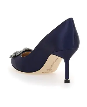 Manolo Blahnik Embellished Satin Pumps