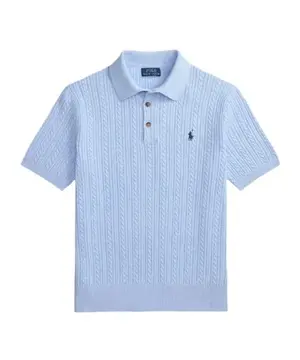 Polo Ralph Lauren Cable-knit Polo Shirt - Blue