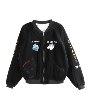 PALY HOLLYWOOD Embroidered Bomber Jacket - Black