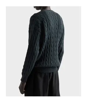 Prada Cable Knit Logo Sweater