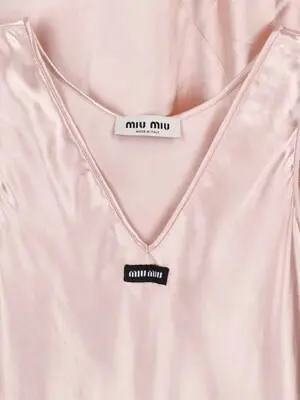 Miu Miu Sleeveless V-neck Midi Dress