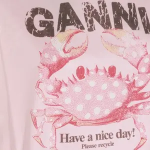 GANNI Graphic Print Sweatshirt - Pink