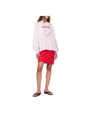 GANNI Graphic Print Sweatshirt - Pink