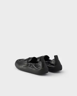 Prada Round Toe Loafers With Rubber Sole