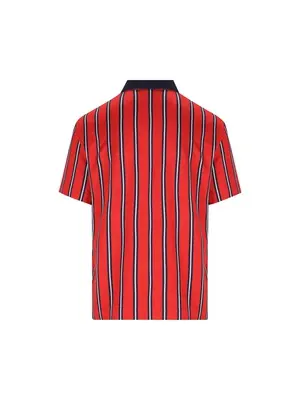 Valentino Garavani Vlogo Plaque Striped Polo Shirt