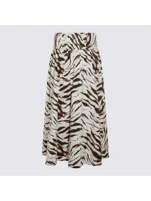 GANNI Printed Midi Skirt