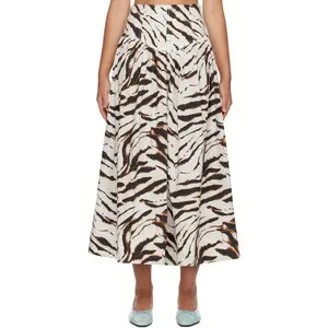 GANNI Printed Midi Skirt