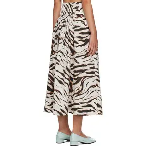 GANNI Printed Midi Skirt