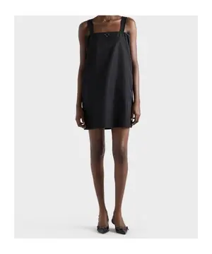 Prada Re-nylon Sleeveless Mini Dress With Logo Detail