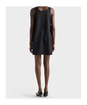 Prada Re-nylon Sleeveless Mini Dress With Logo Detail