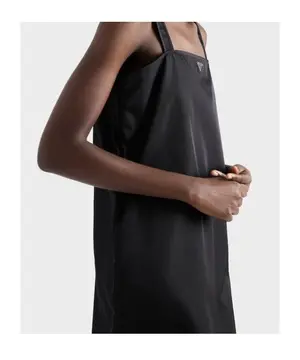 Prada Re-nylon Sleeveless Mini Dress With Logo Detail