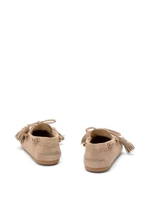 Miu Miu Round Toe Loafers With Tassel Detail