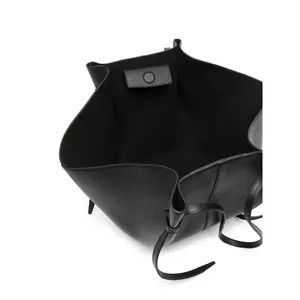 Yuzefi Double-handled Textured Leather Handbag - Black