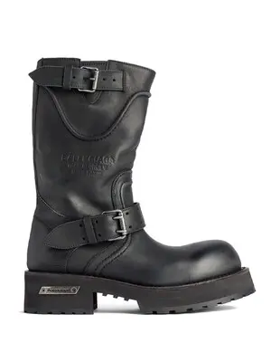 Balenciaga Worn-out Effect Leather Boots