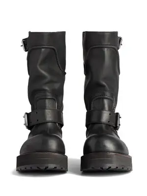 Balenciaga Worn-out Effect Leather Boots