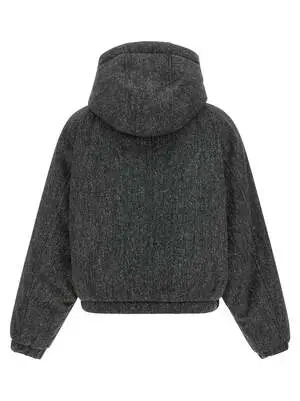 Brunello Cucinelli Donegal Tweed Down Jacket With Shiny Zipper Pull