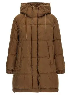 Max Mara Anfora' Reversible Quilted Parka - Brown