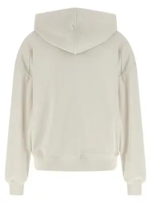 Brunello Cucinelli Fleece Zip-up Hoodie With Leather Puller - Cream